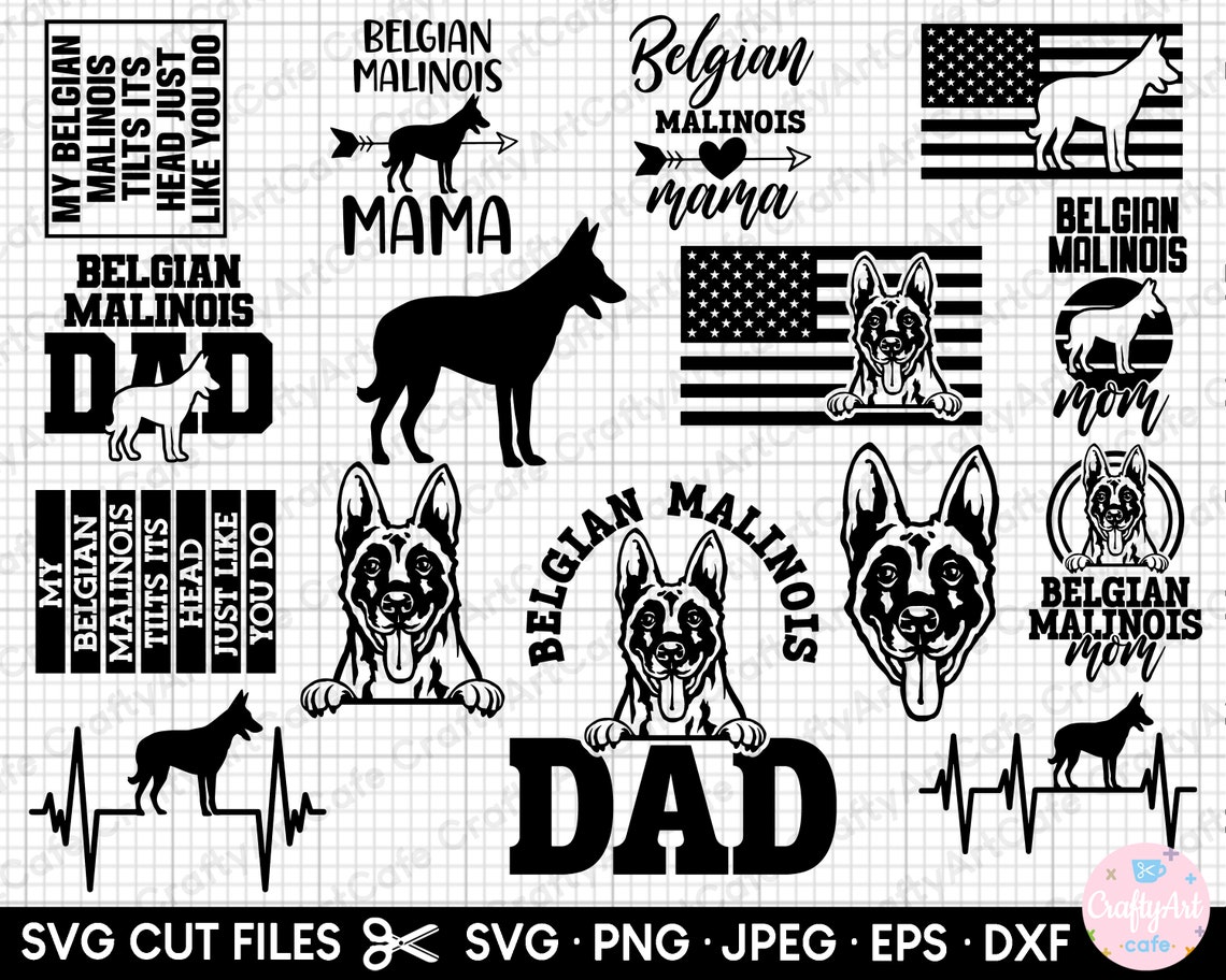 Belgian Malinois Svg Bundle Belgian Malinois Png Bundle Belgian ...