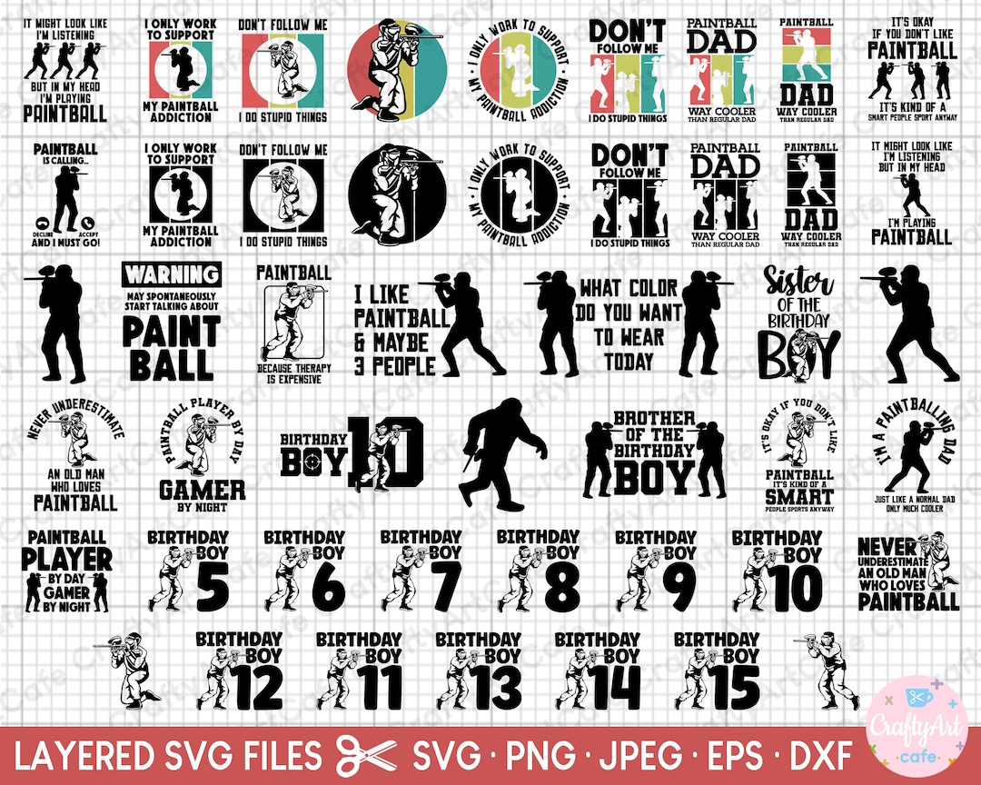 Paintball Svg Bundle Paintball Png Bundle Cricut Cut Files Commercial ...