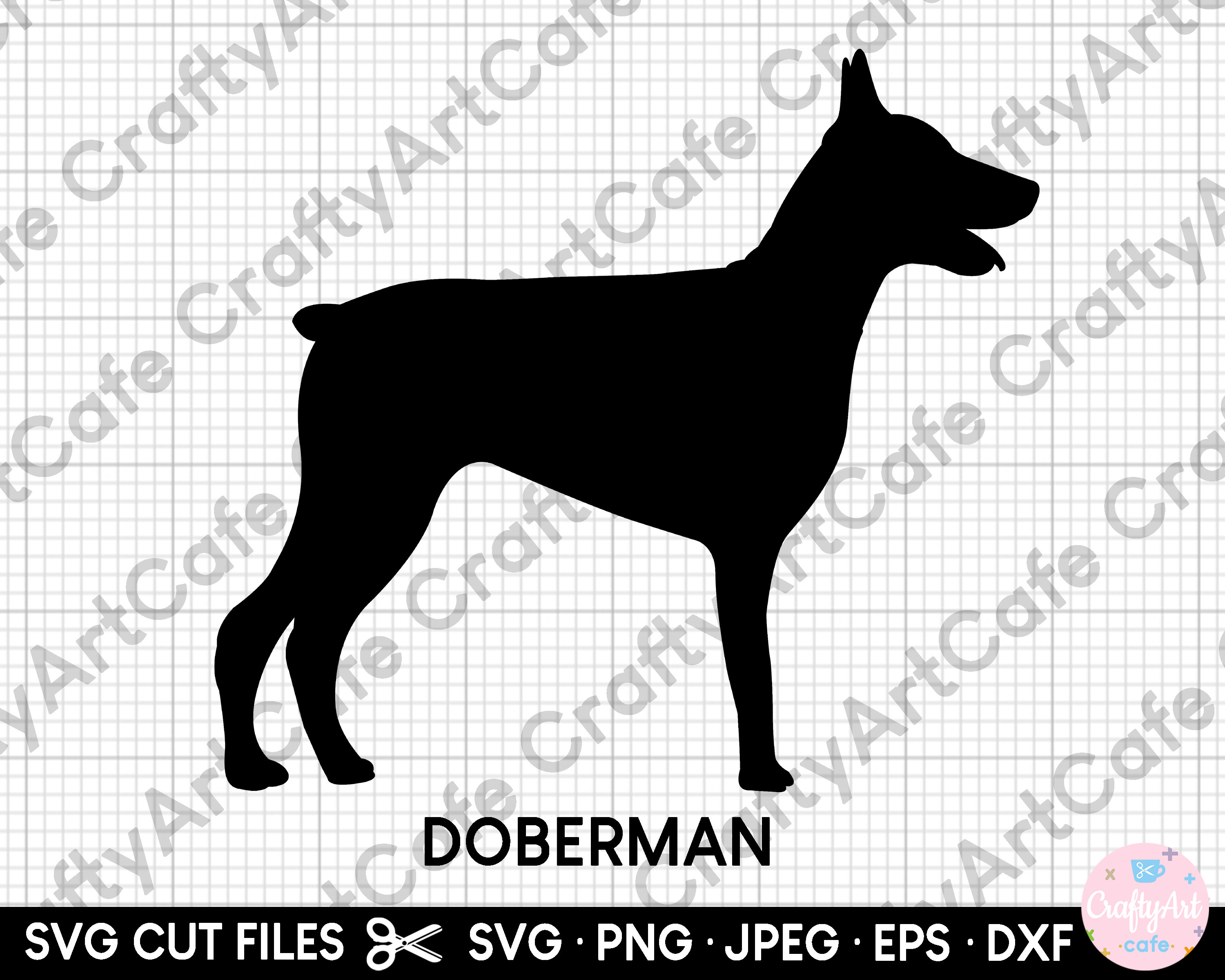 Doberman Silhouette Svg Cut File | Etsy