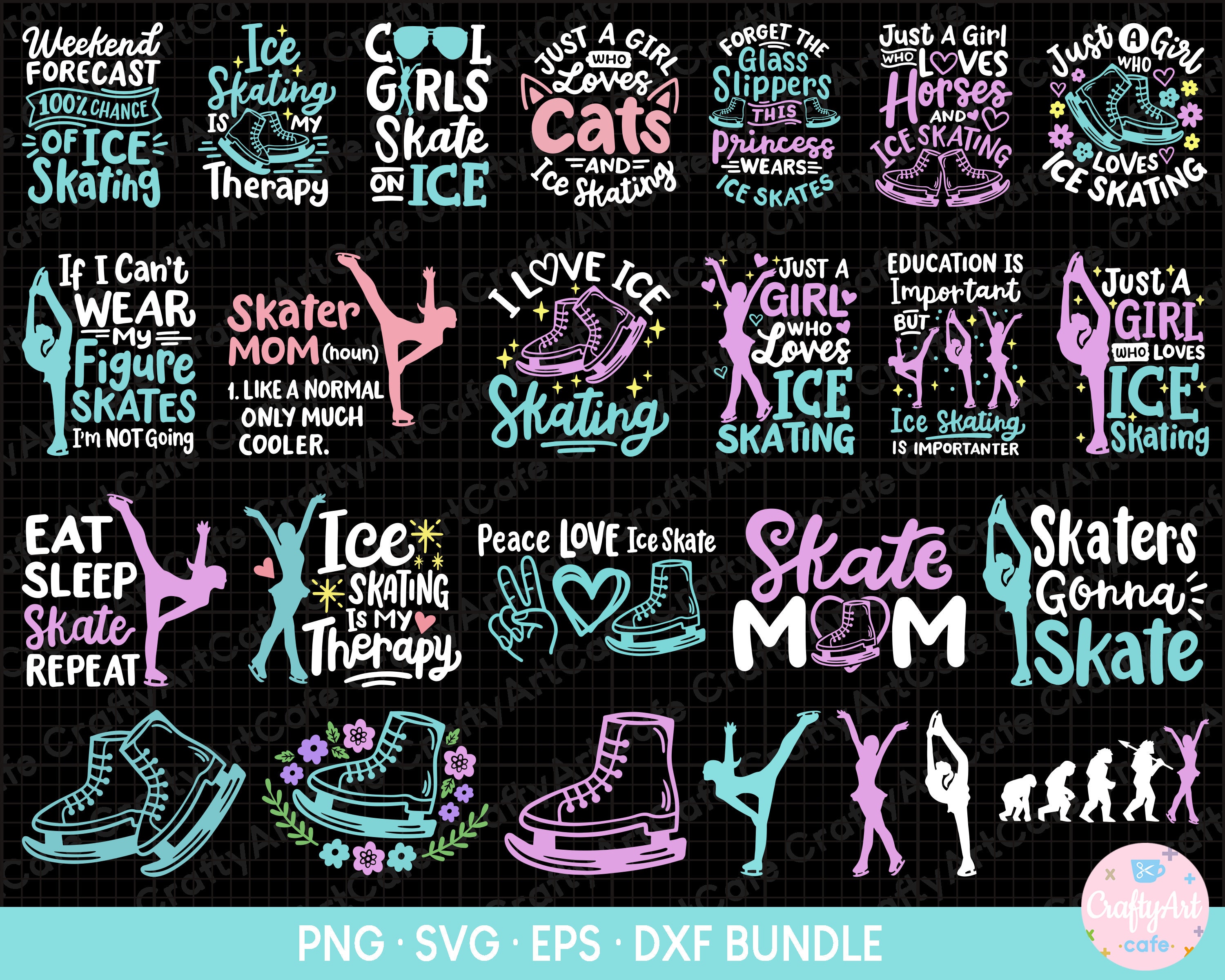 Ice Skating Png Ice Skating Svg Figure Skating Png Bundle Sublimination ...