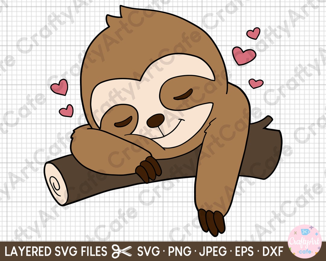 Sleeping Sloth Svg Cricut Png - Etsy