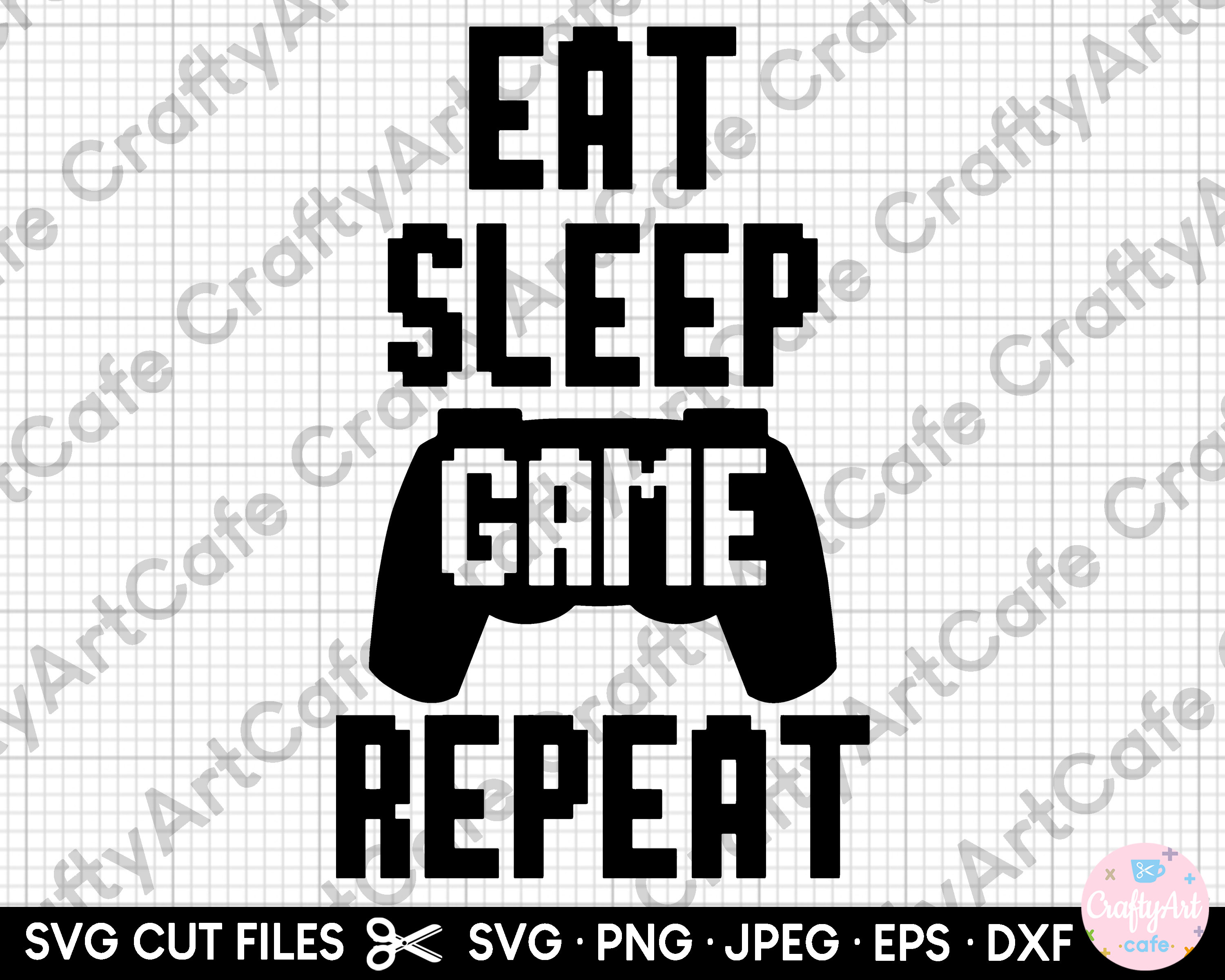 Eat Sleep Game Repeat Svg Files for Cricut, Png, Eps, Dxf, Jpeg, Jpg ...
