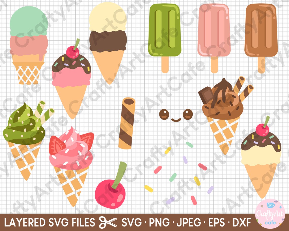 Ice Cream Svg Bundle for Cricut Gelato Svg Bundle for Cricut - Etsy