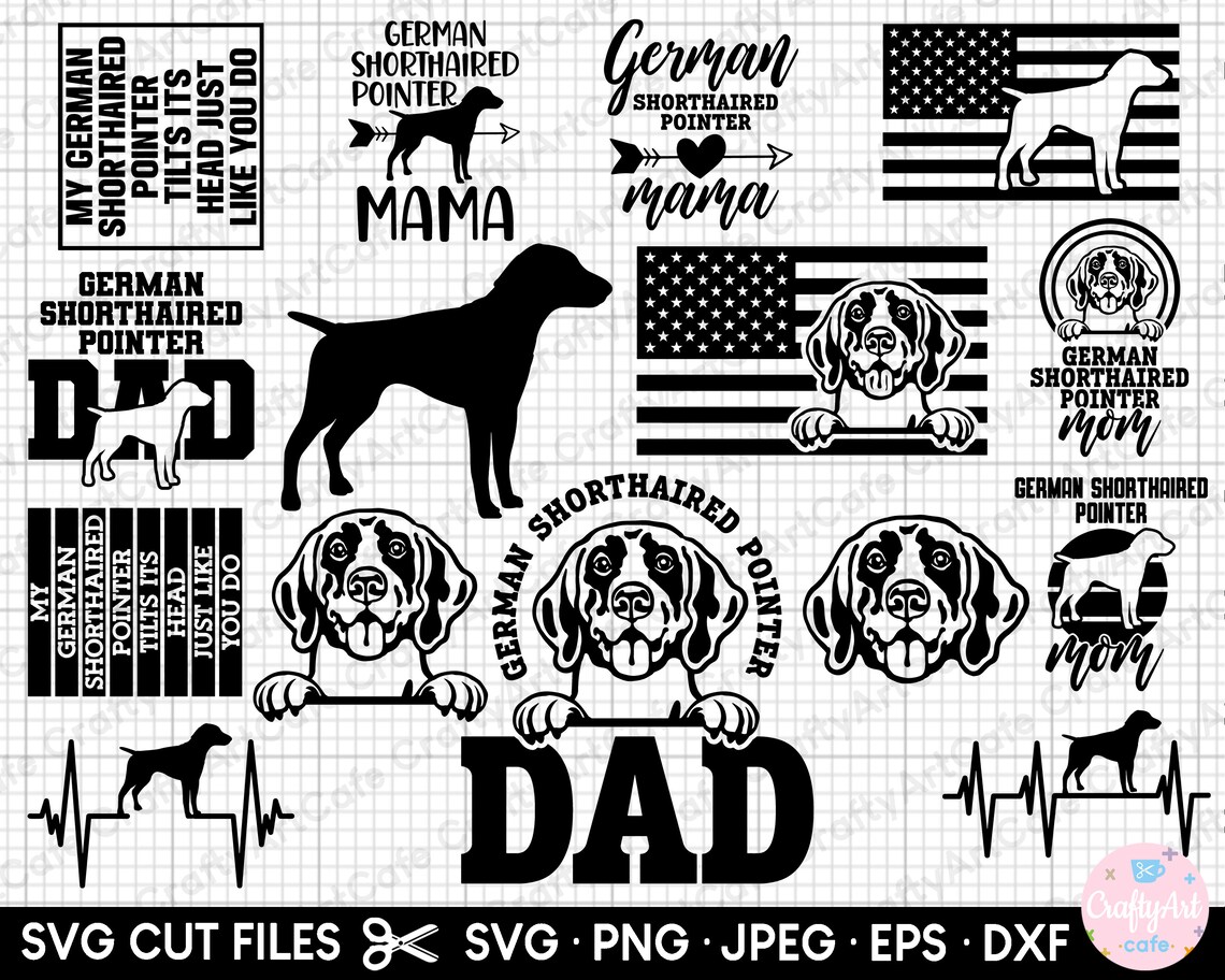German Shorthair Pointer Svg Bundle German Shorthair Pointer Png Bundle ...