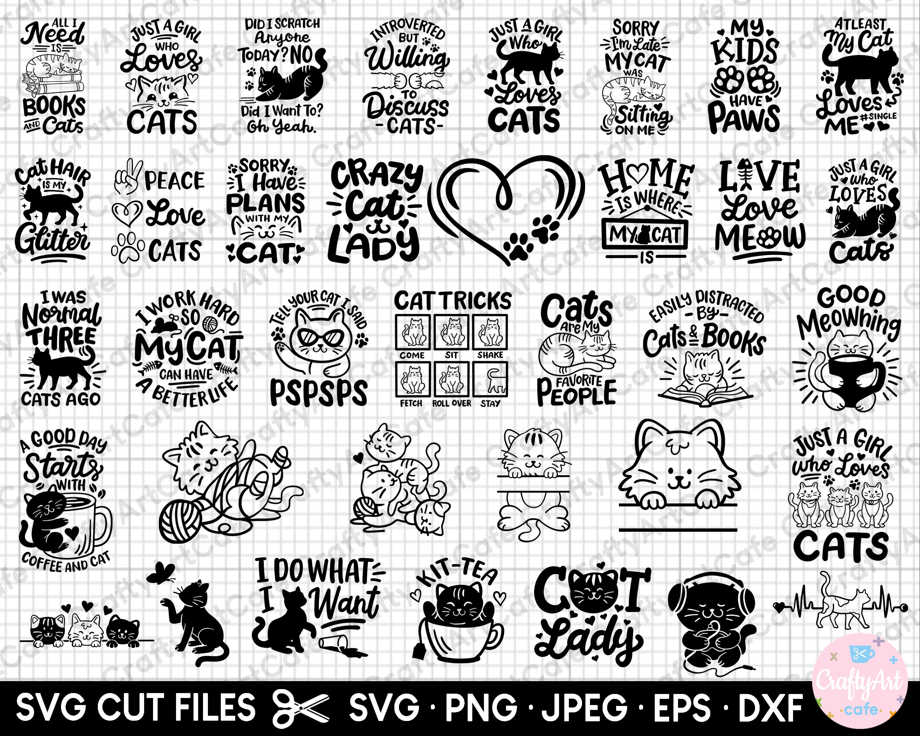 Cat Svg Bundle for Cricut Shirt Cat Png Bundle Shirt Designs - Etsy ...