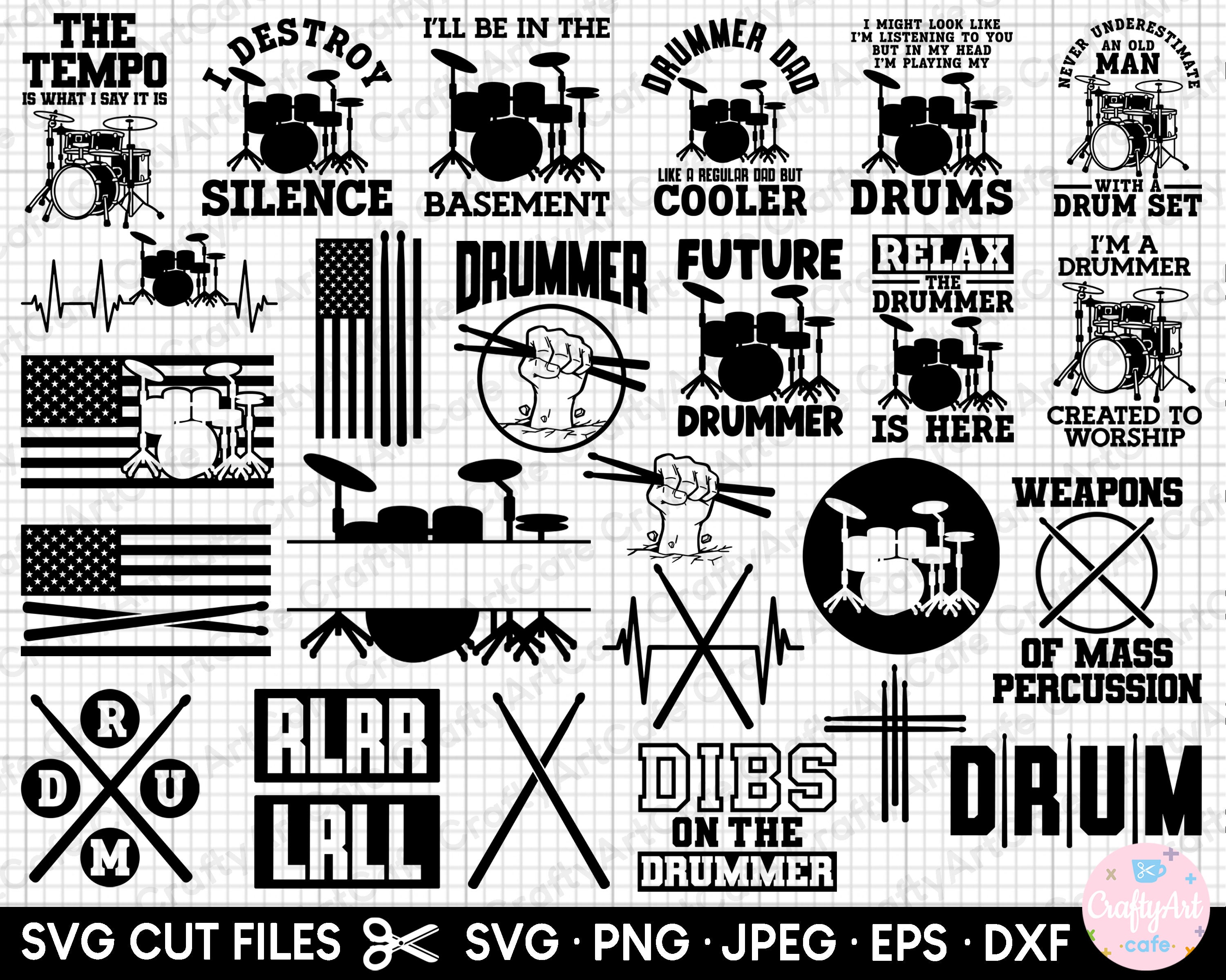 Drummer Svg Bundle Drummer Png Bundle Commercial Use Drummer Svg Bundle ...