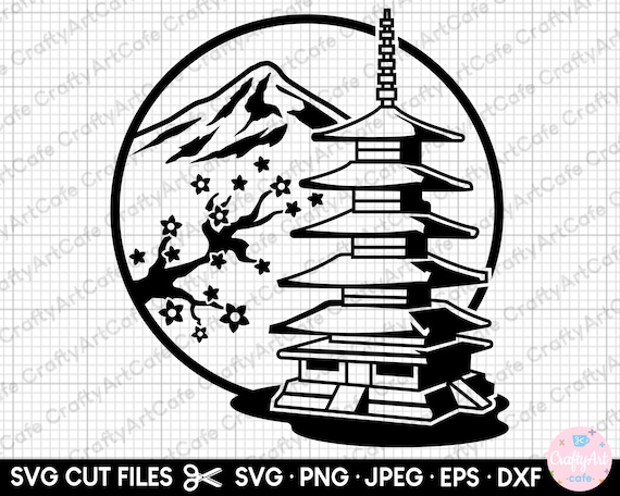 Japanese Temple Svg Japanese Temple Png Japanese Temple Vector - Etsy