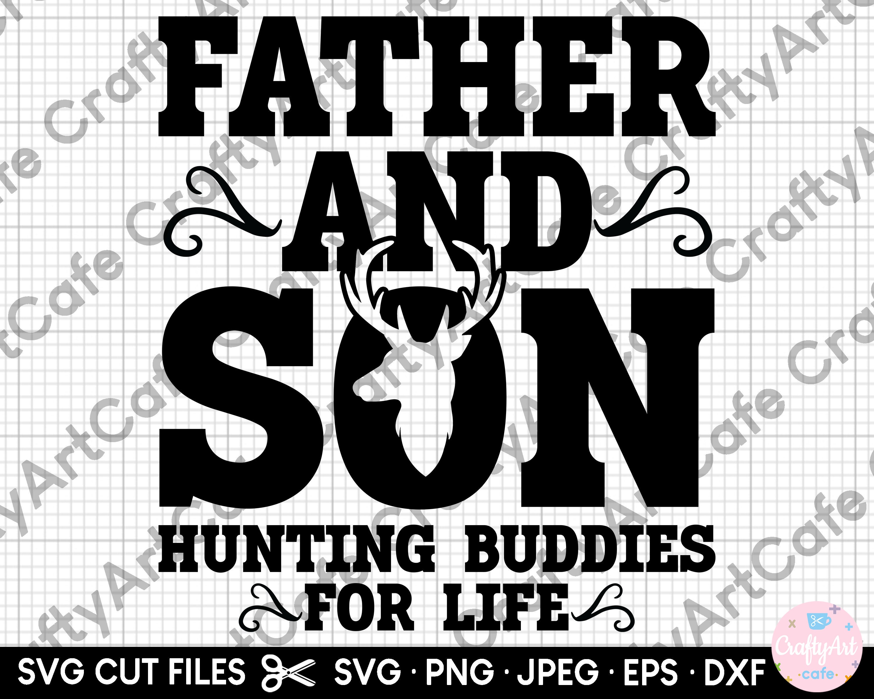Father Son Hunting Silhouette