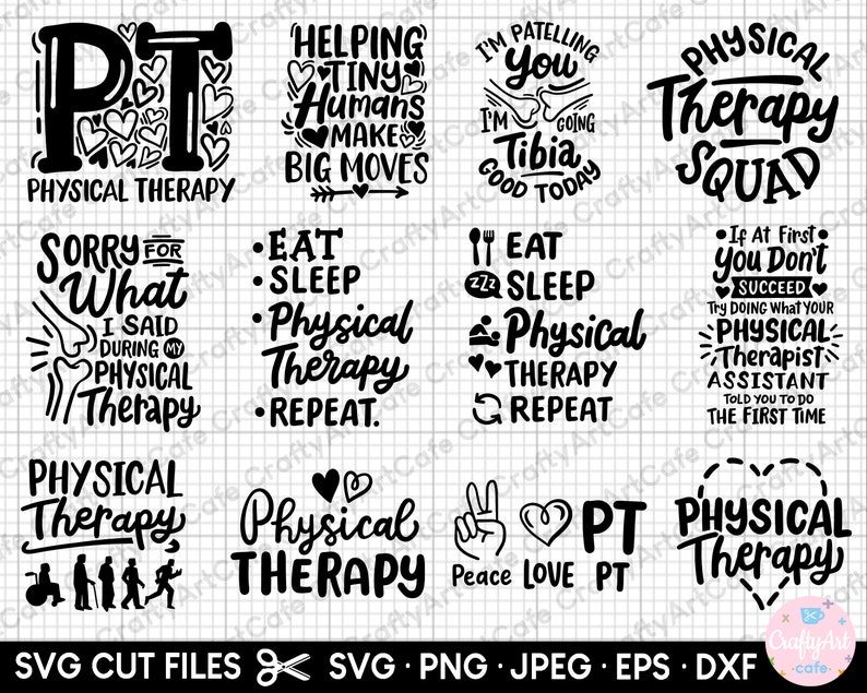 Physical Therapist Svg Bundle Cricut Cut Files Free Commercial Use ...