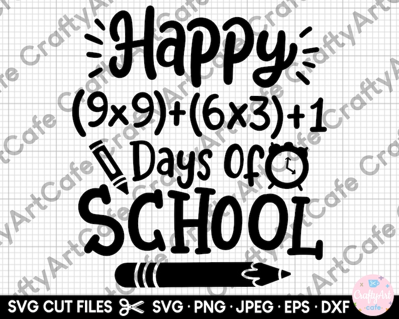 Happy 100 Days of School Math Teacher Svg for Cricut Png Eps Dxf 100th ...