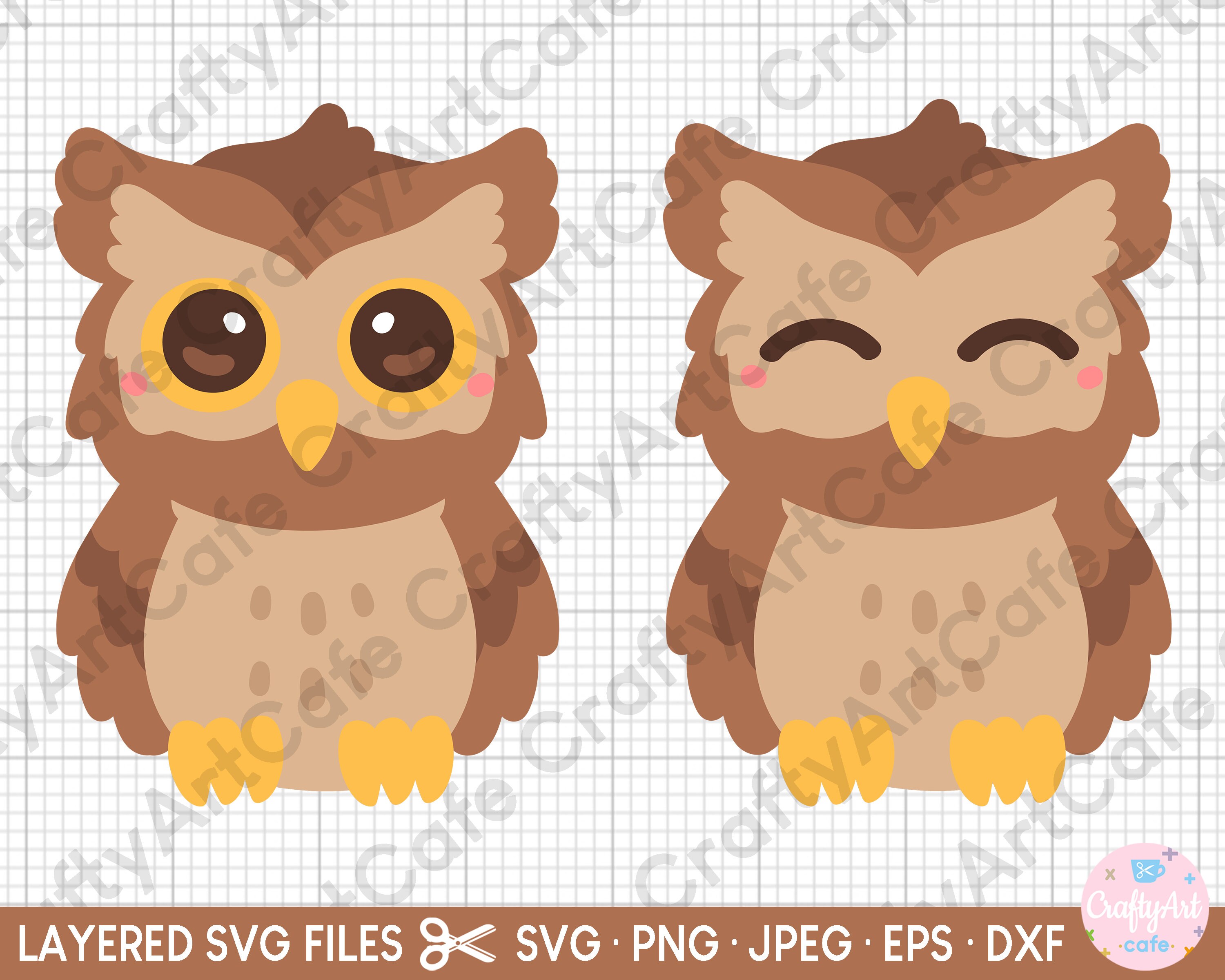 Baby Owl Svg Cute Owl Svg Kawaii Owl Svg Owl Svg Files for Cricut Cut ...