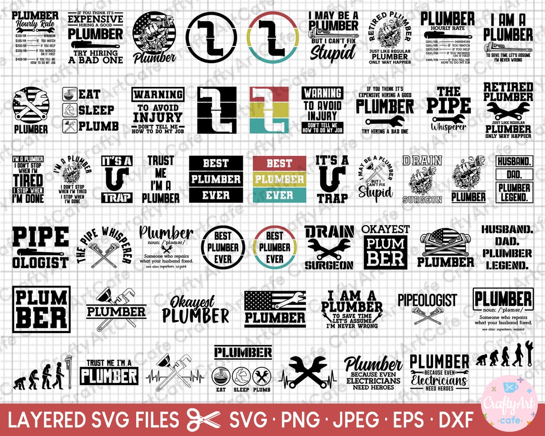 Plumber Svg Bundle Cricut Plumber Png Bundle Plumber Shirt Design Bunde ...