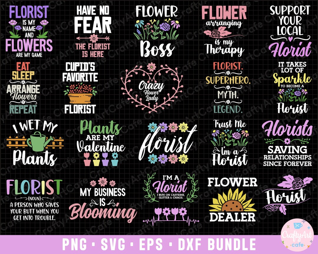 Florist Png Florist Svg Florist Png Bundle Sublimination Commercial Use ...