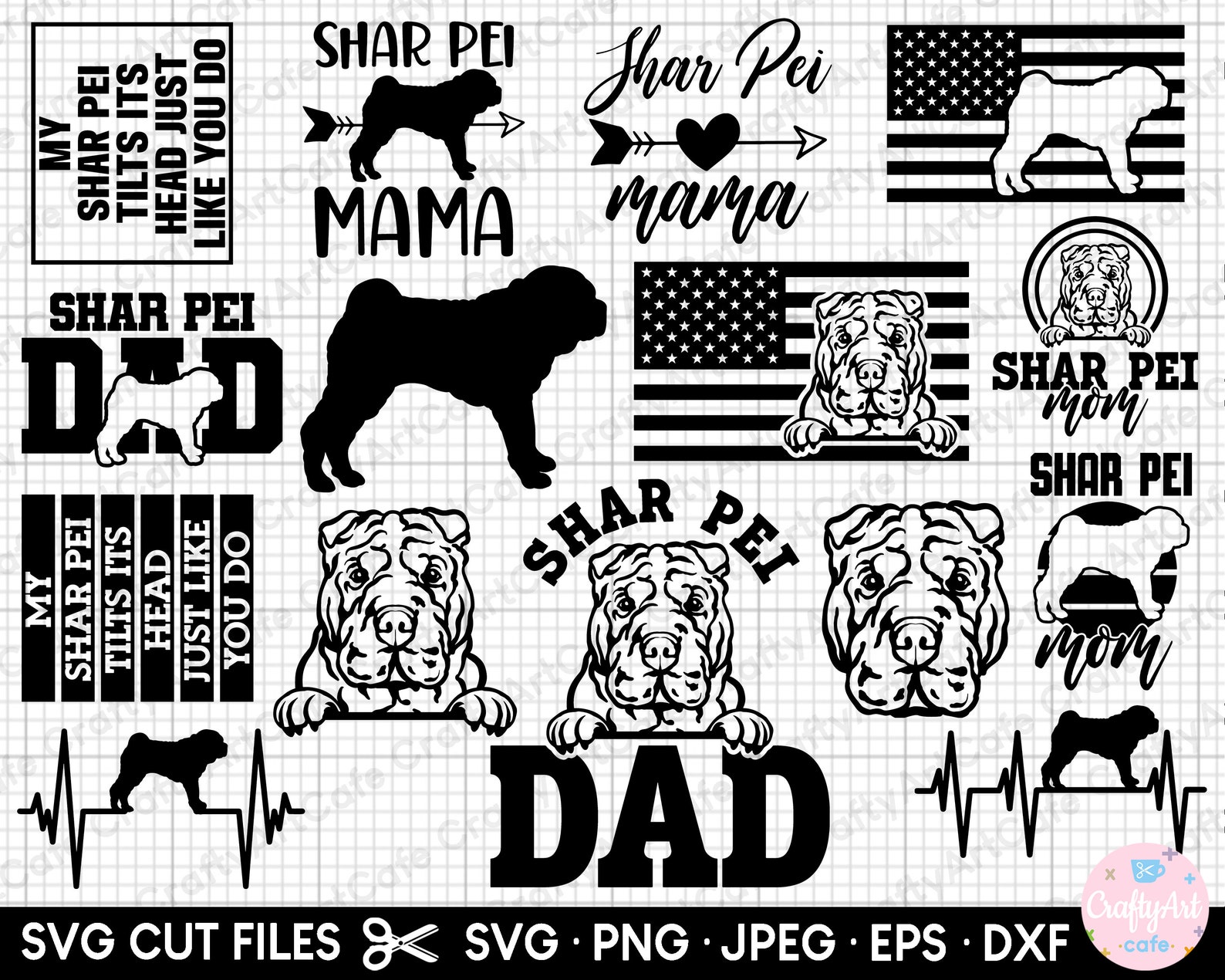Shar Pei Svg Bundle Shar Pei Png Bundle Shar Pei Svg Cricut Shirt Shar ...