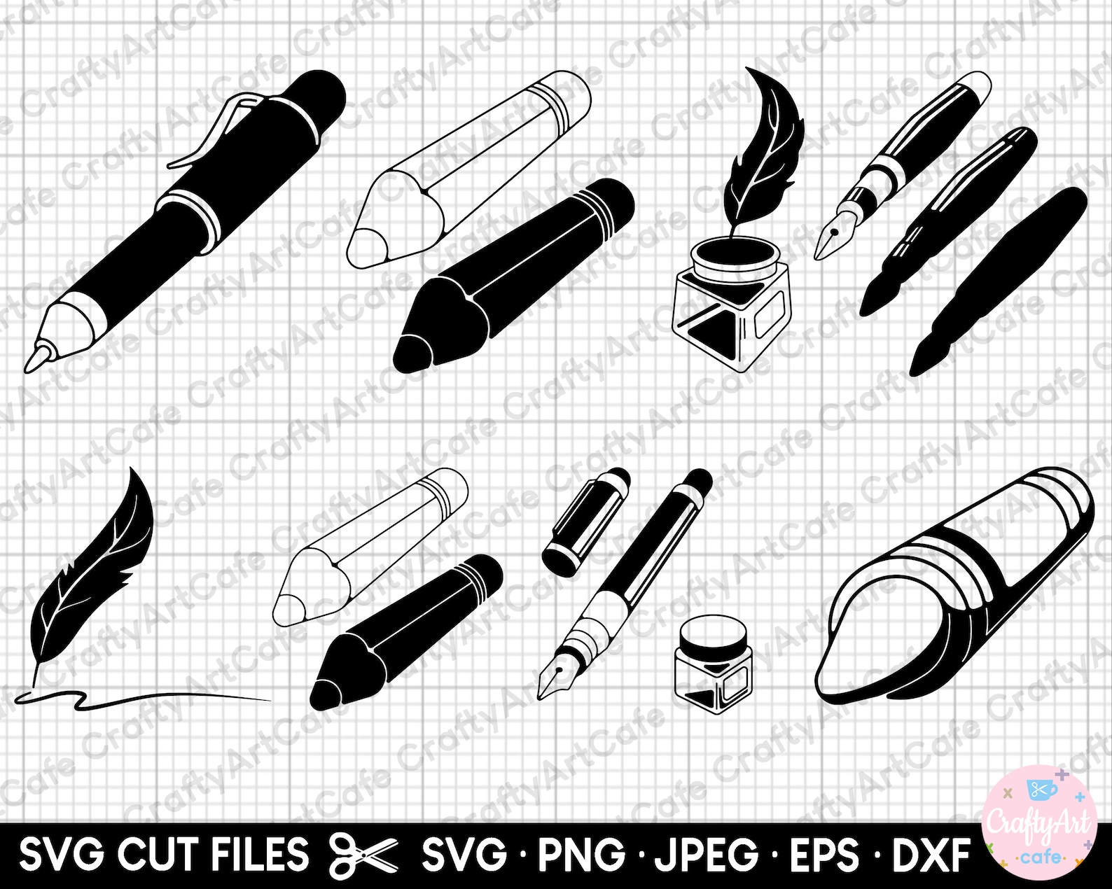 Pencil Svg Png Pen Svg Png Clipart Crayon Svg Png Ink Pen Svg - Etsy Canada