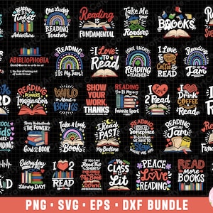 Reading Png Reading Svg Reader Png Bundle Sublimination Commercial Use ...