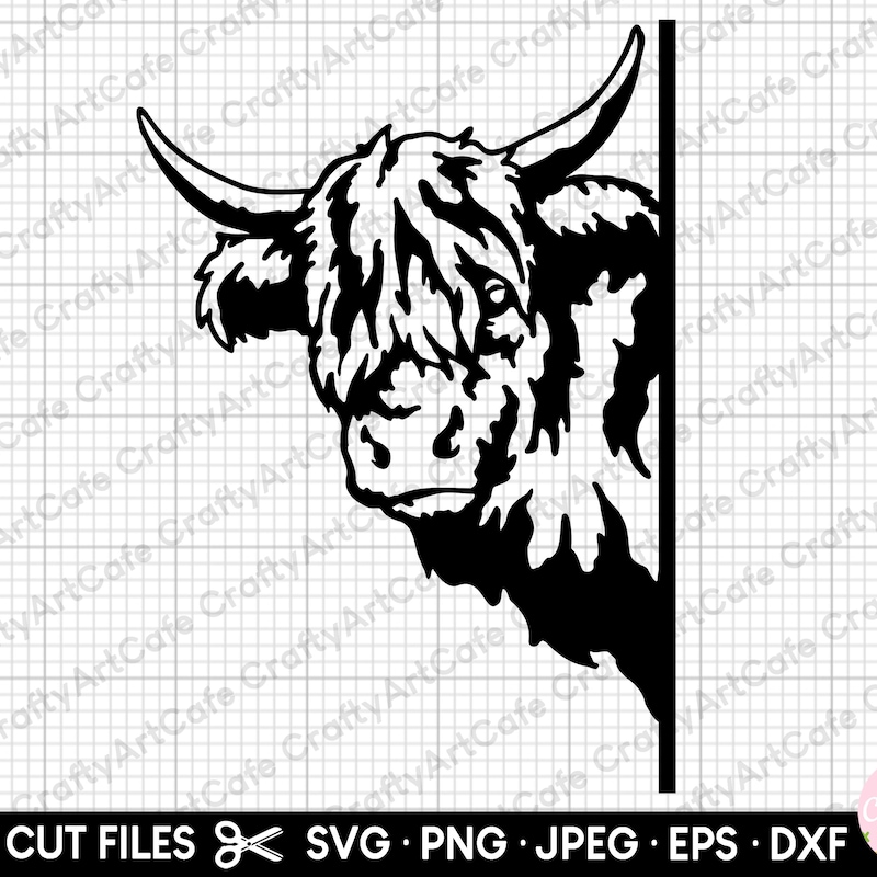Highland Cow Peeking Svg - Etsy