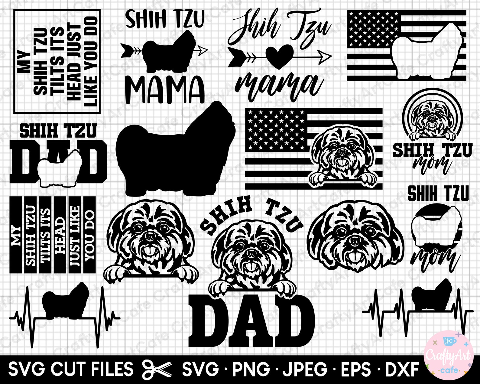 Shih Tzu Svg Bundle Shih Tzu Png Bundle Shih Tzu Svg Cricut Shirt Shih ...