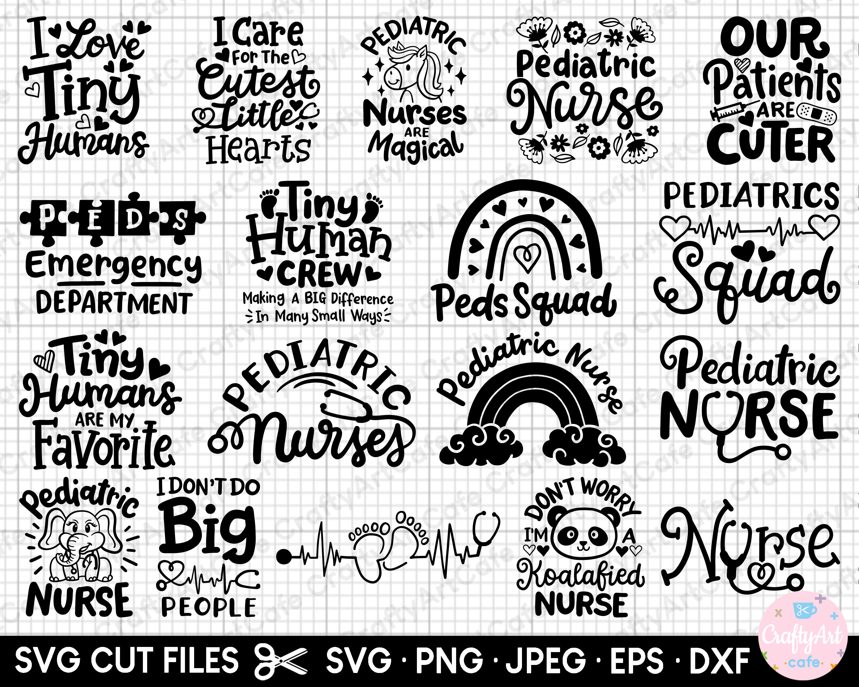Pediatric Nurse Svg Png Bundle Cricut Free Commercial Use Peds Nurse ...