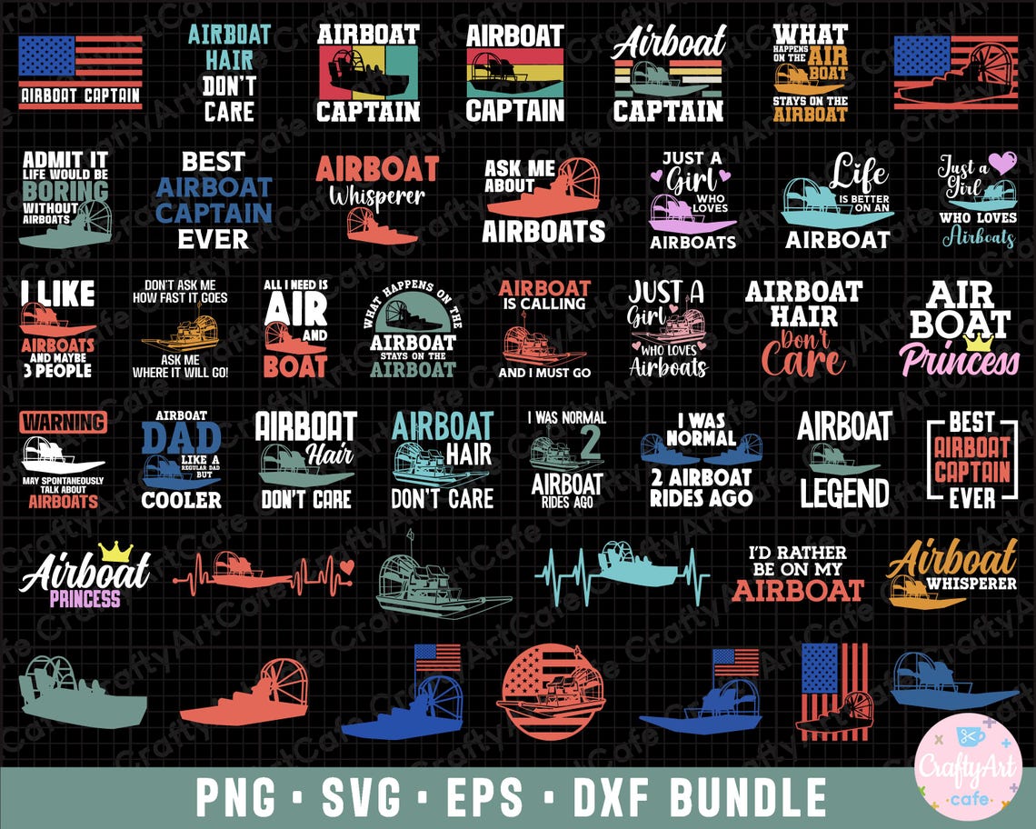 Airboat Png Airboat Svg Airboat Png Bundle Sublimination Commercial Use ...