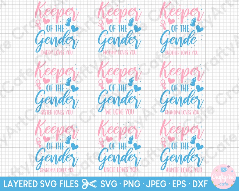 Keeper of the Gender Svg Familiy Matching Bundle Svg Gender Reveal ...