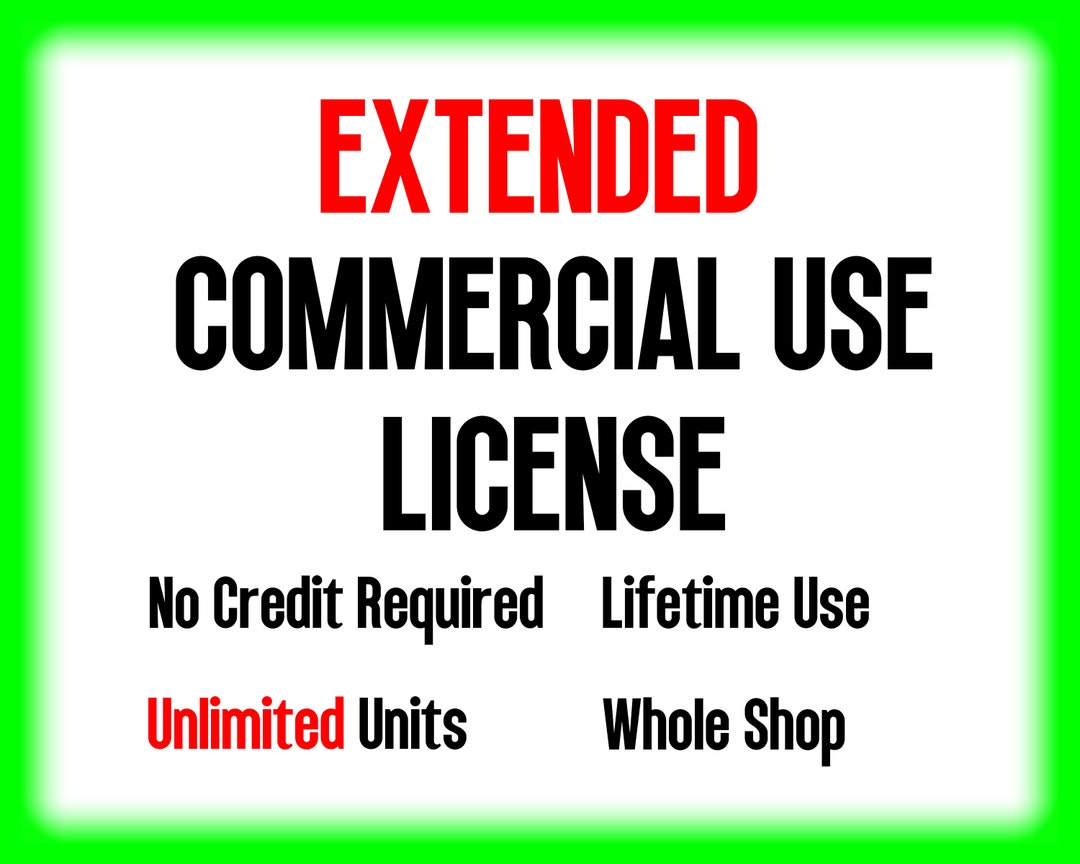 Extended Commercial Use License for ALL Designs - Etsy