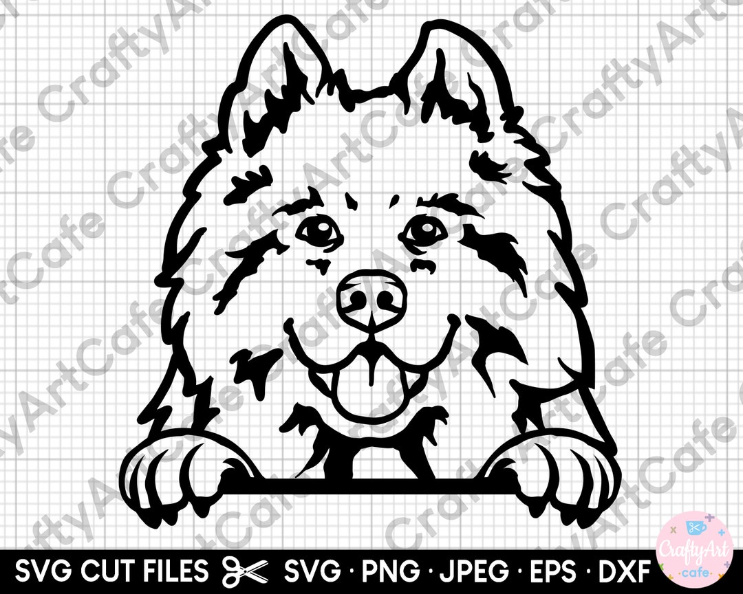 Samoyed Peeking Svg Samoyed Peeking Silhouette Samoyed Svg Commercial ...