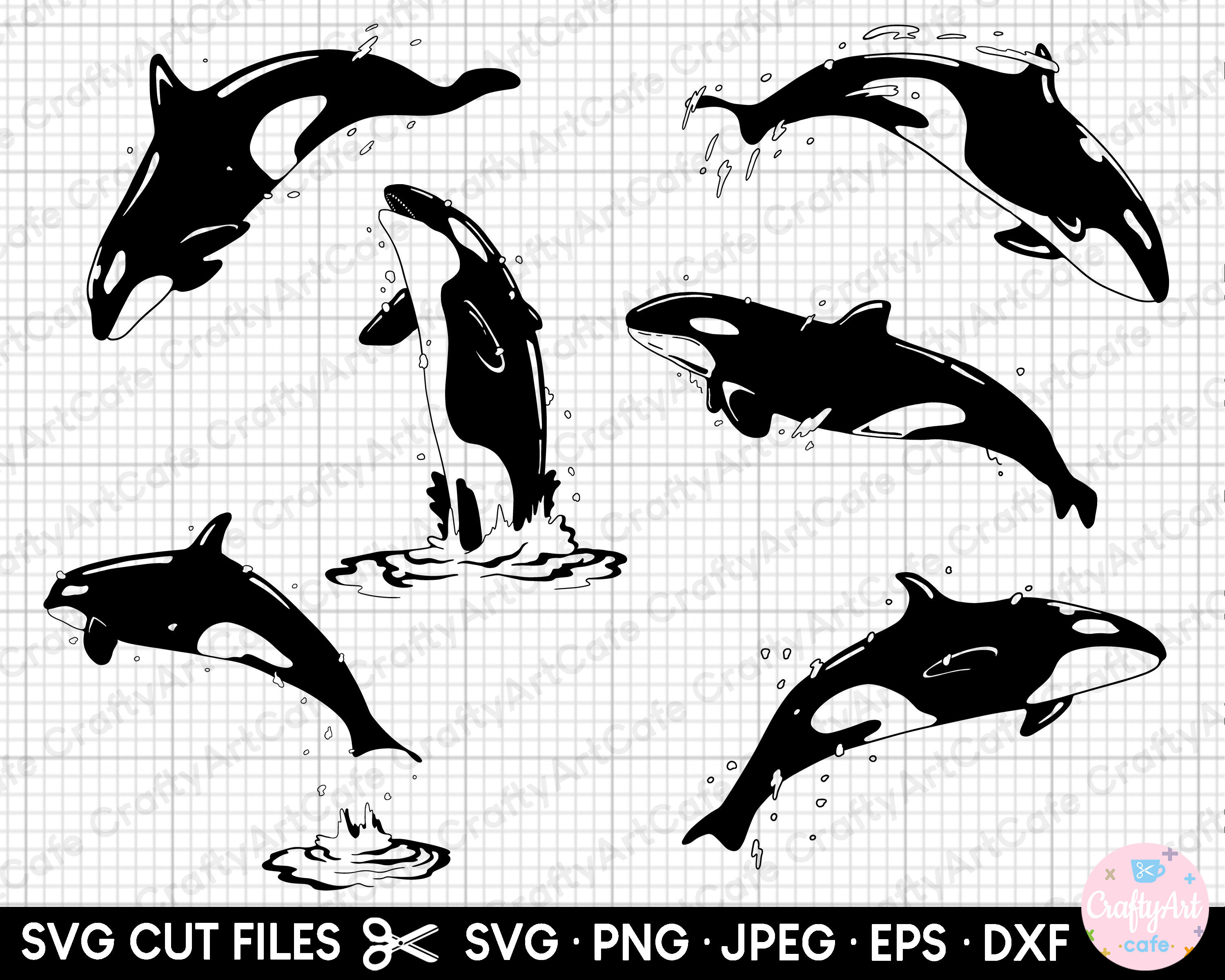 Orca Svg Bundle Orca Png Bundle Orca Clipart Orca Vector File Bundle ...