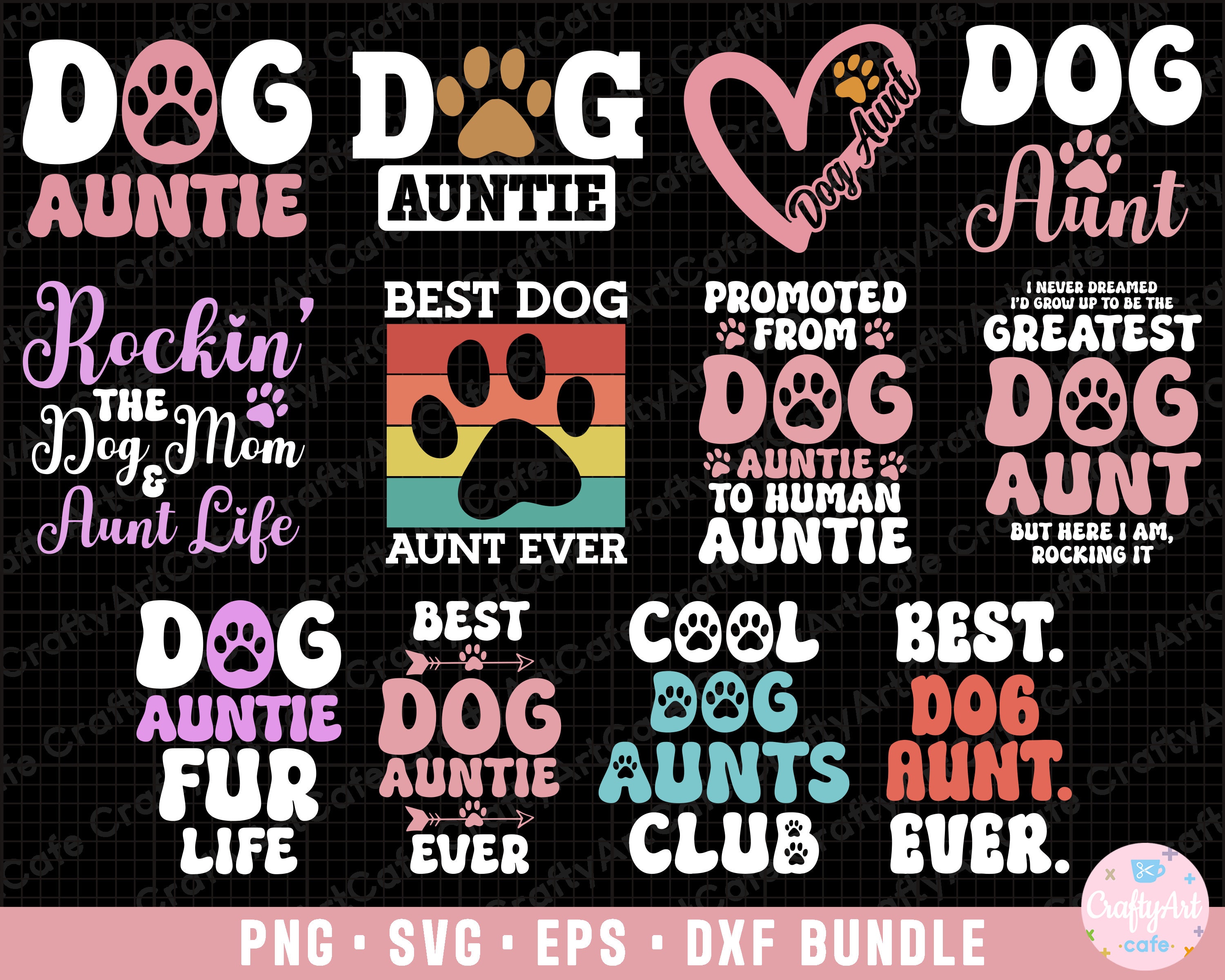 Dog Aunt Png Dog Aunt Svg Dog Aunt Png Bundle Sublimination Commercial ...