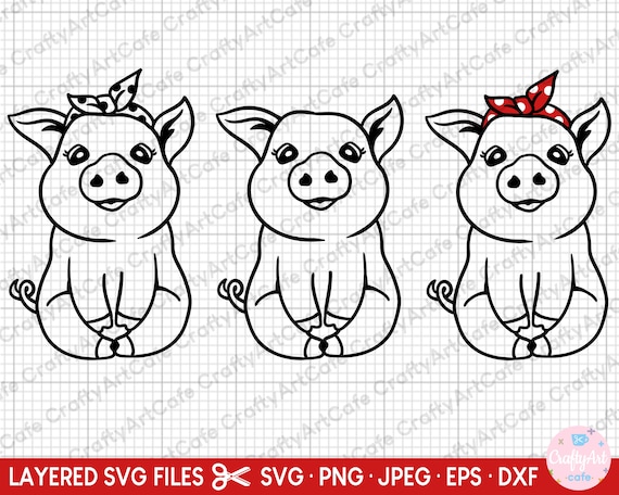 Pig Line Art Pig Clipart Pig Svg Cricut Pig Png Pig Jpg - Etsy Australia