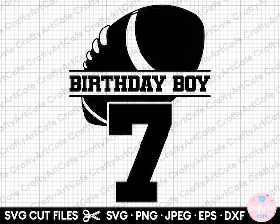 7th Birthday Football Player Svg for Cricut and Sublimination | Etsy