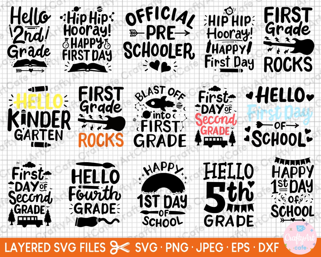 First Day of School Svg Bundle Cricut Shirt First Day of School Png ...