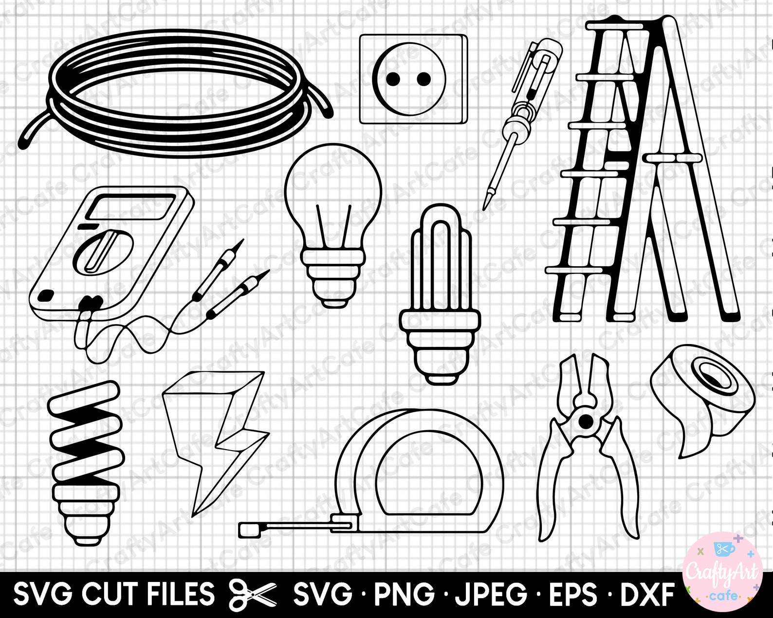 Electrician Tools Svg Bundle Electrician Tools Png Bundle Electrcian ...