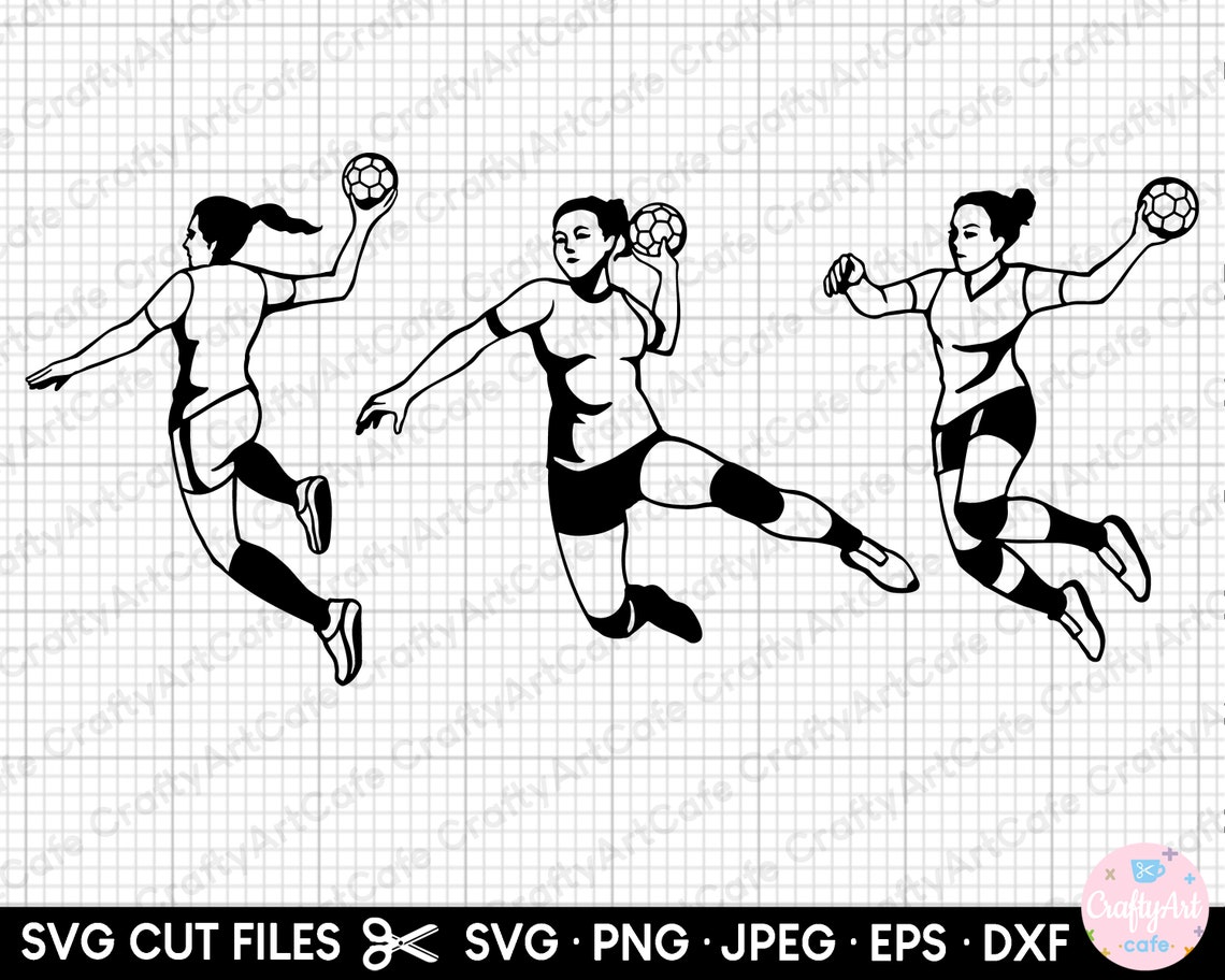 Female Handball Player Svg Bundle Female Handball Player Png Bundle ...