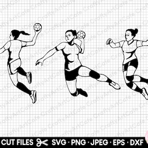 Female Handball Player Svg Bundle Female Handball Player Png Bundle ...
