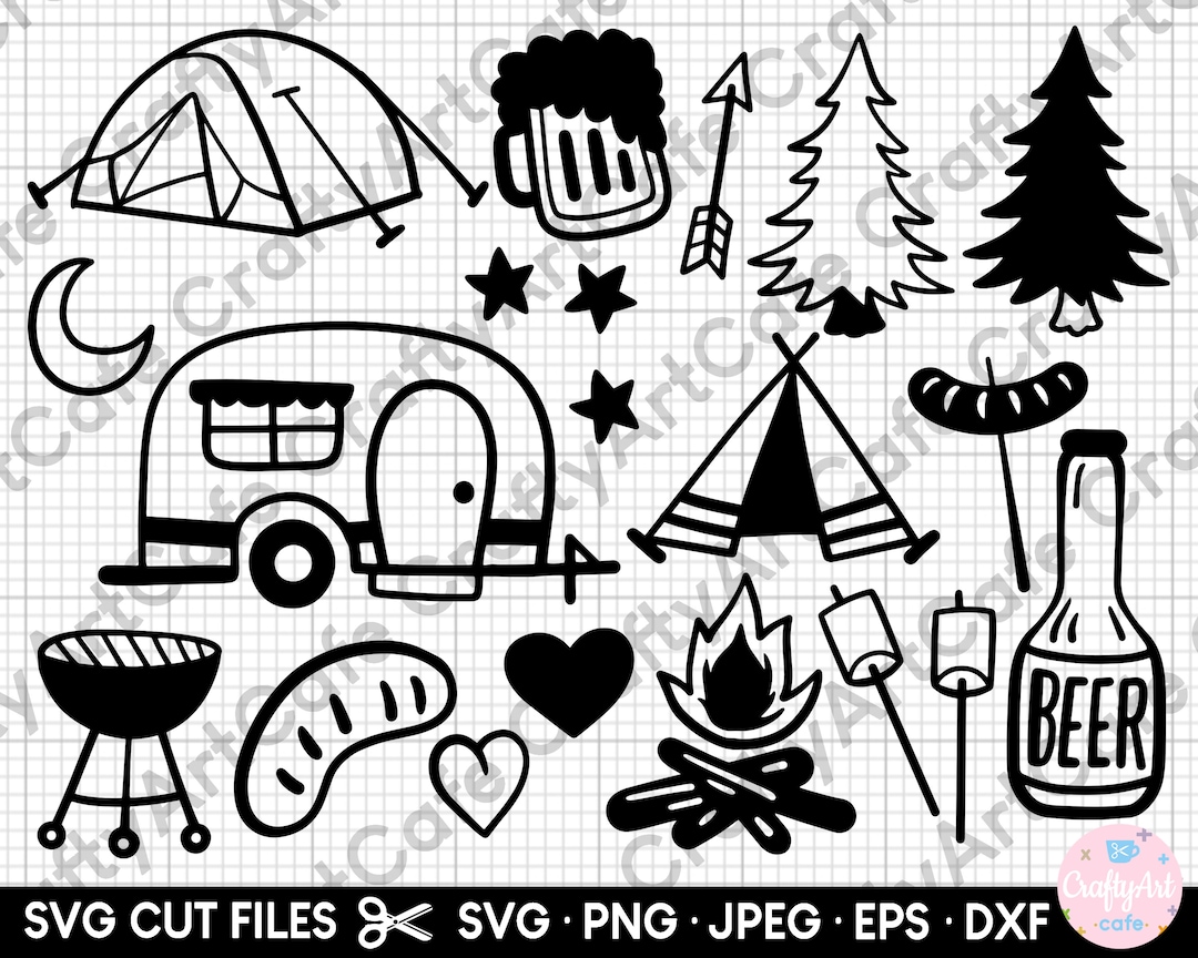 Camping Svg Bundle for Cricut Tent Svg Camper Svg Campfire Svg Png ...