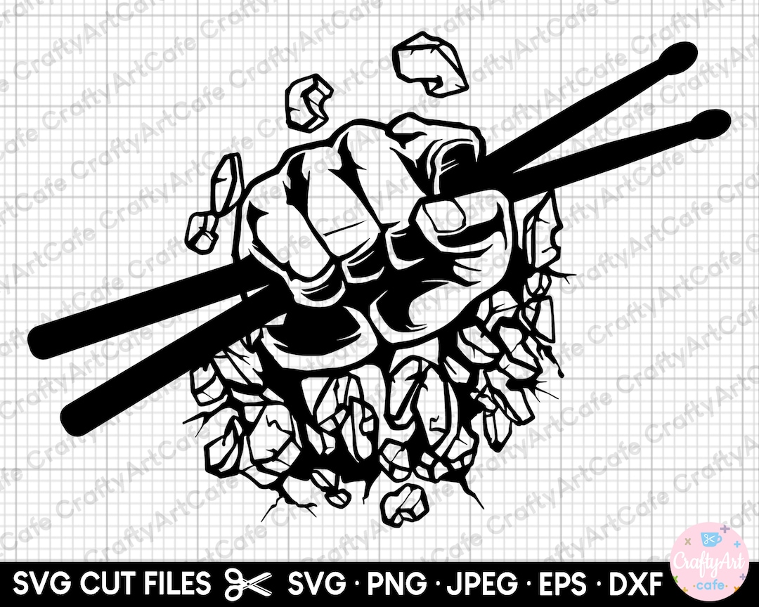 Drummer Svg Drummer Png Drumsticks Svg Commercial Use Vector Clipart - Etsy