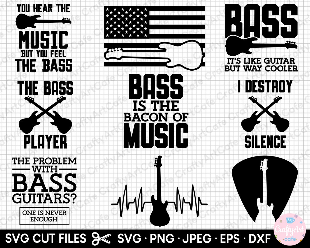 Bass Guitar Svg Bass Guitar Png Bassist Svg Png Bass Guitar Player Svg ...