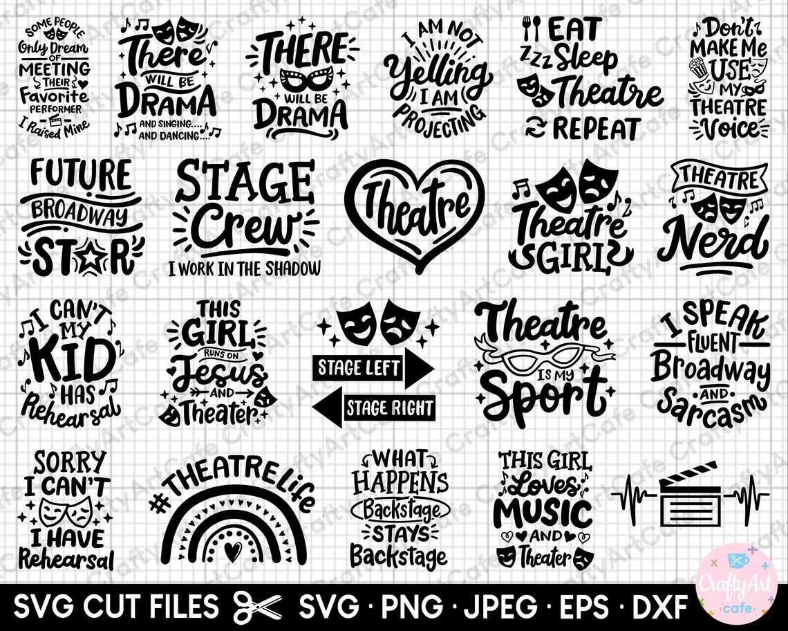 Theatre Svg Bundle Theatre Png Bundle Cricut Cut Files Shirt - Etsy