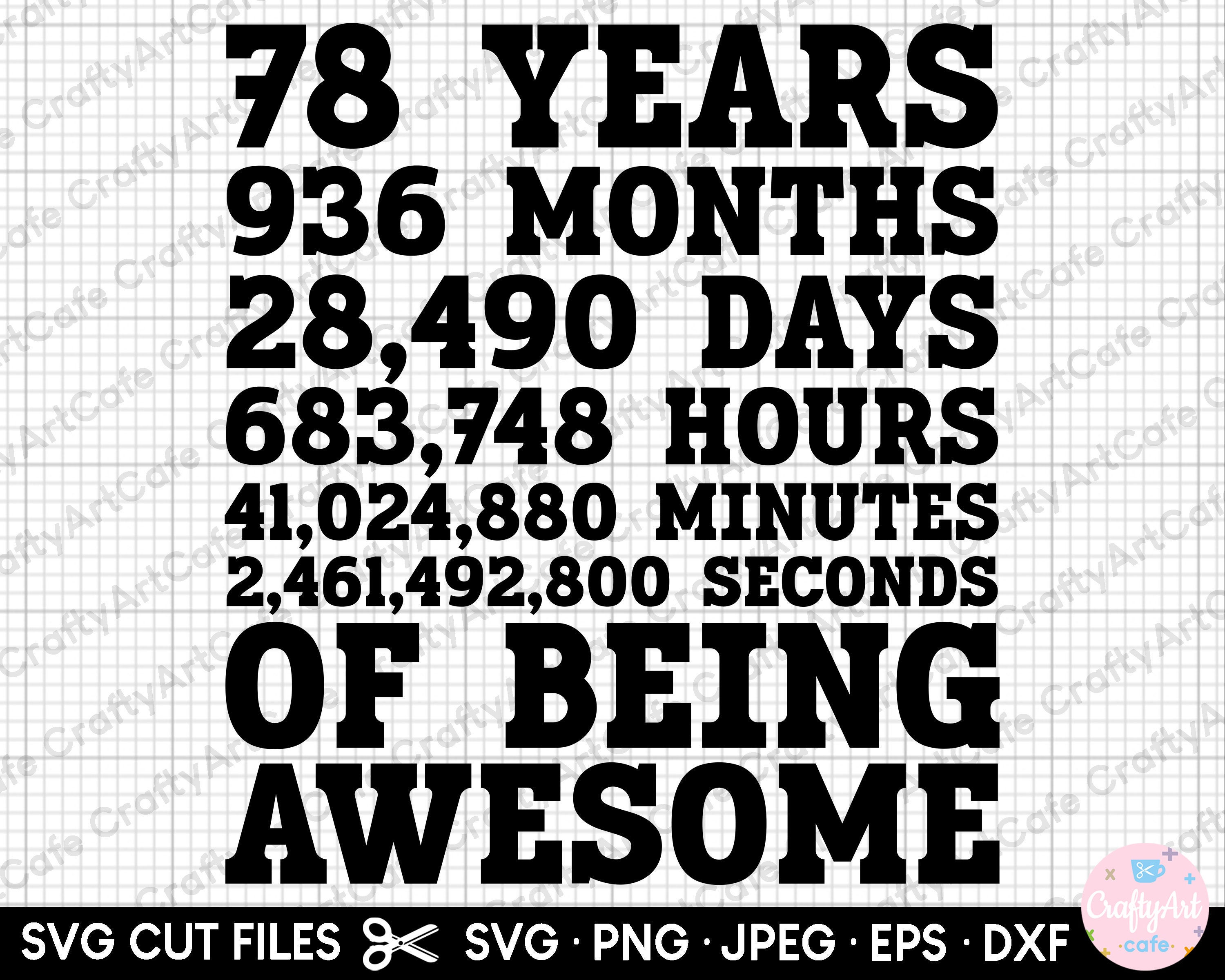 78th Birthday Svg 78 Years Old Svg 78th Birthday Png - Etsy