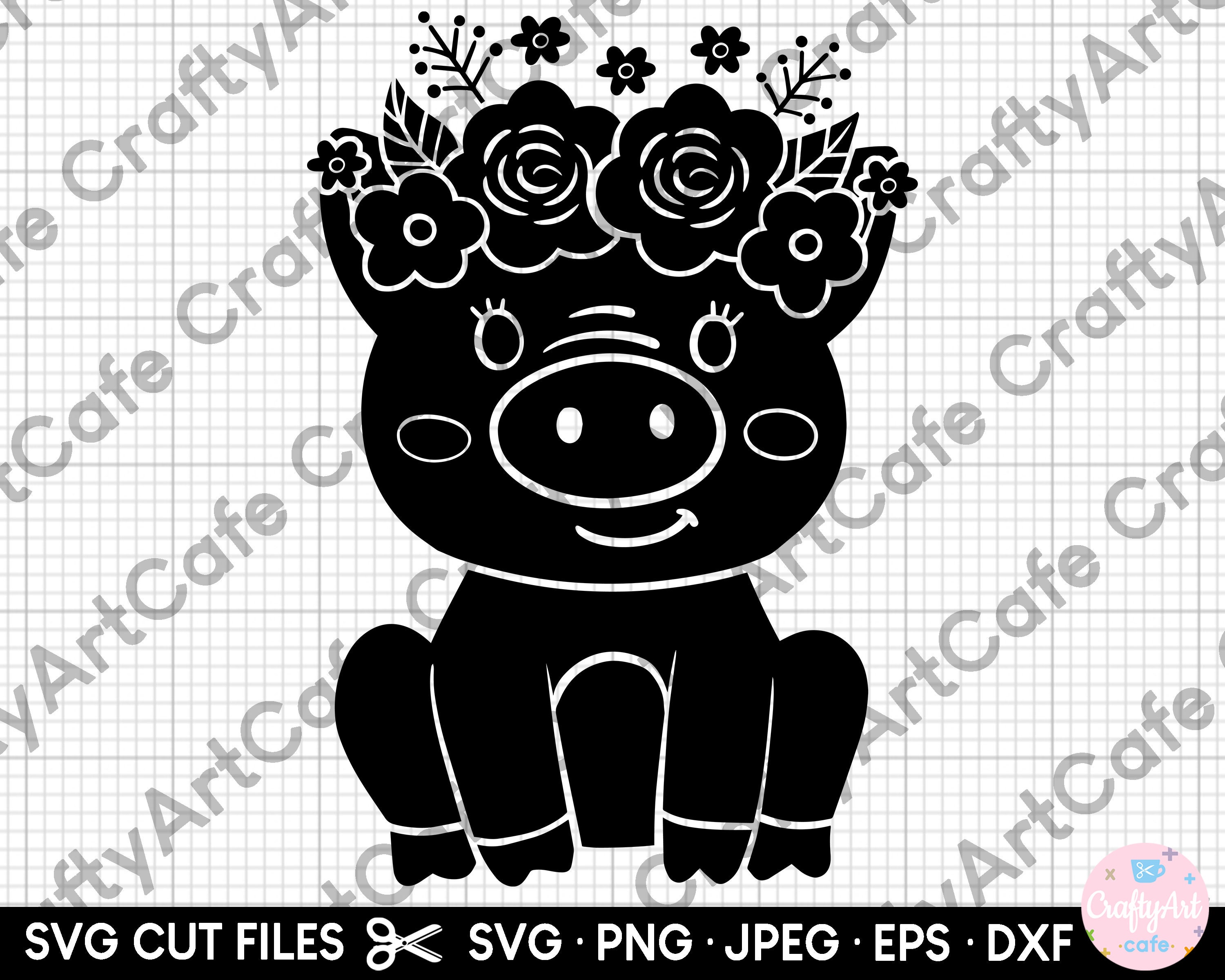 Cute Pig Svg - Etsy