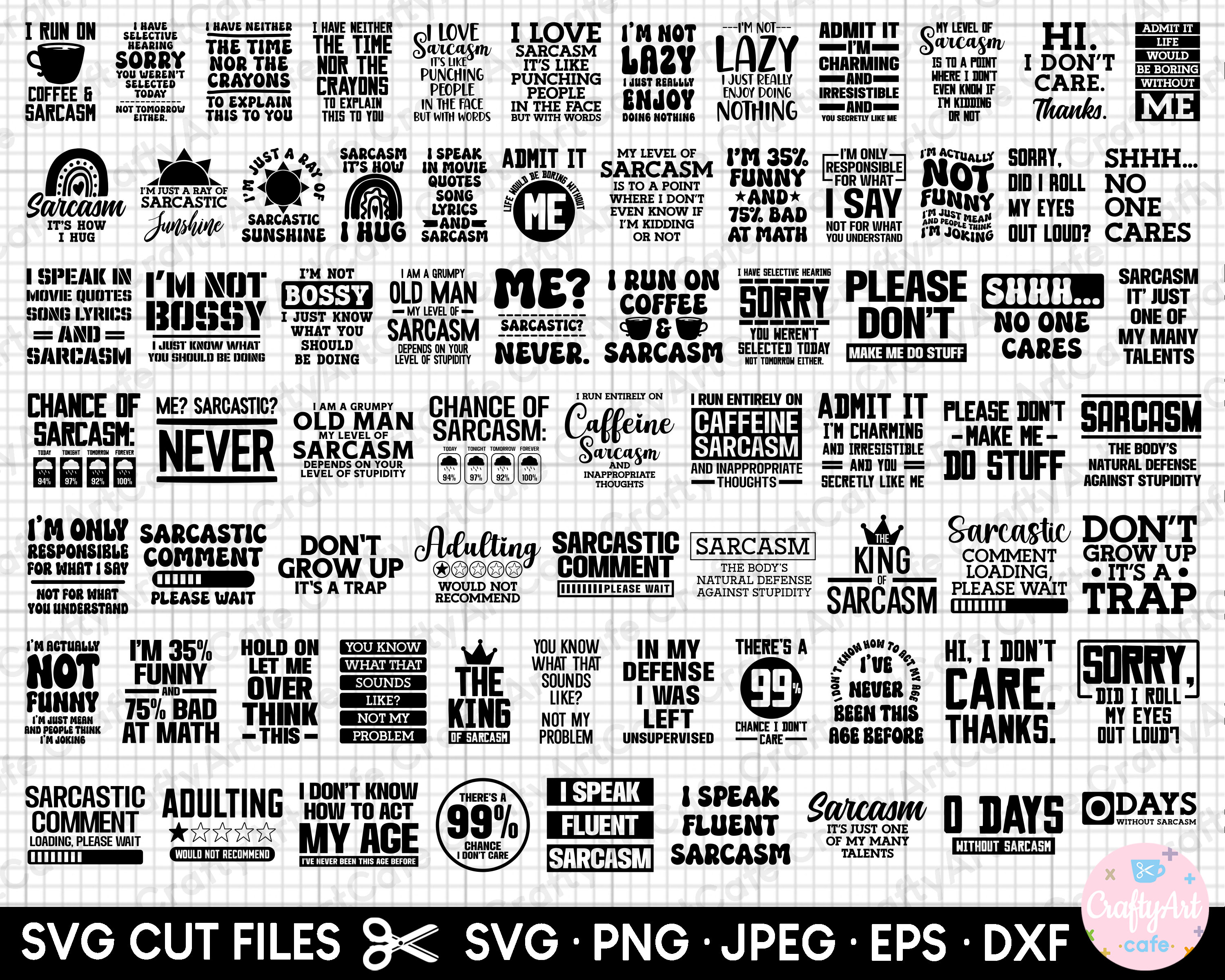 Sarcasm Svg Bundle Sarcasm Png Bundle Sarcasm Shirt Design Bundle ...