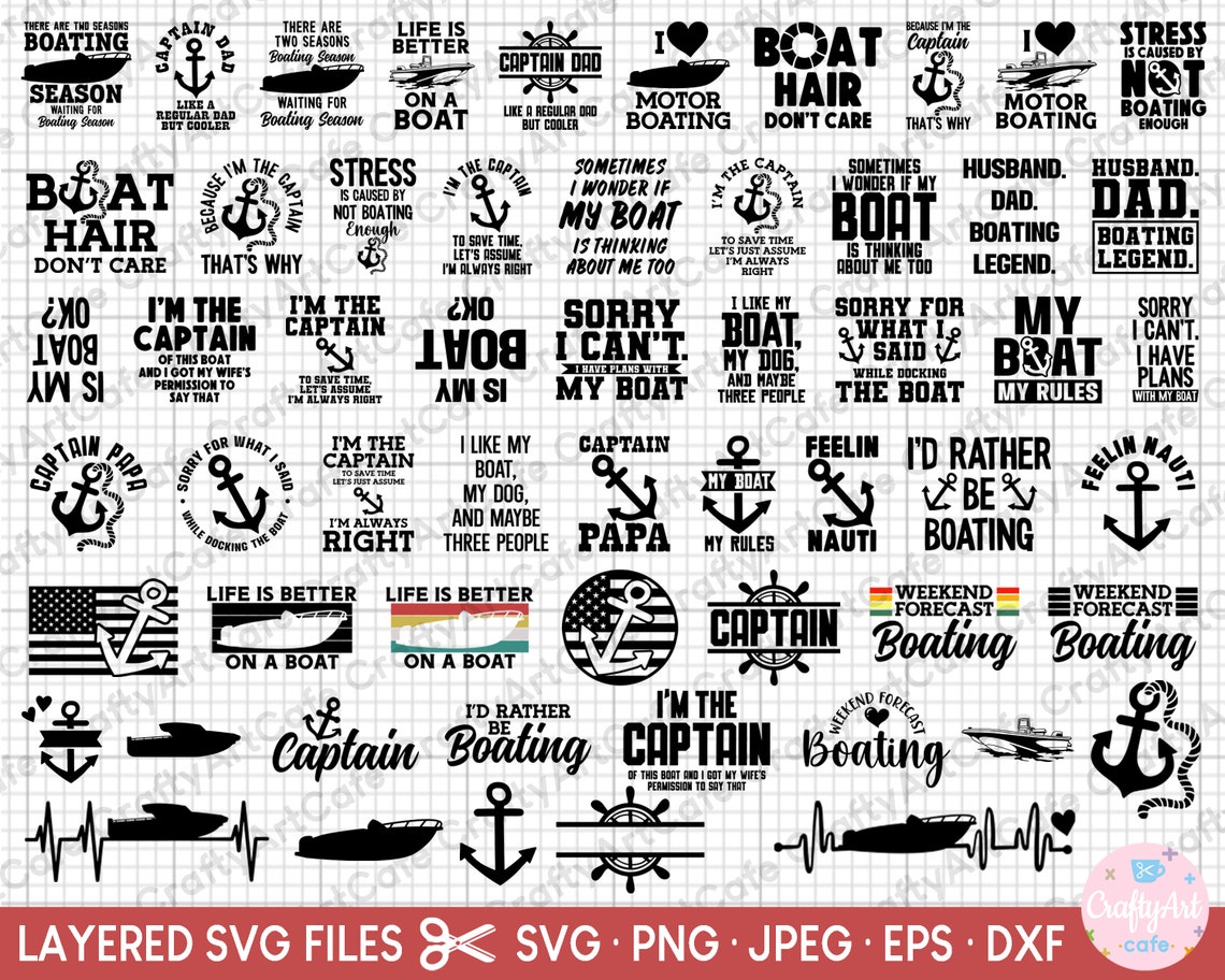 Boating Svg Bundle, Boating Png Bundle, Boating Svg Files Cricut Cut ...