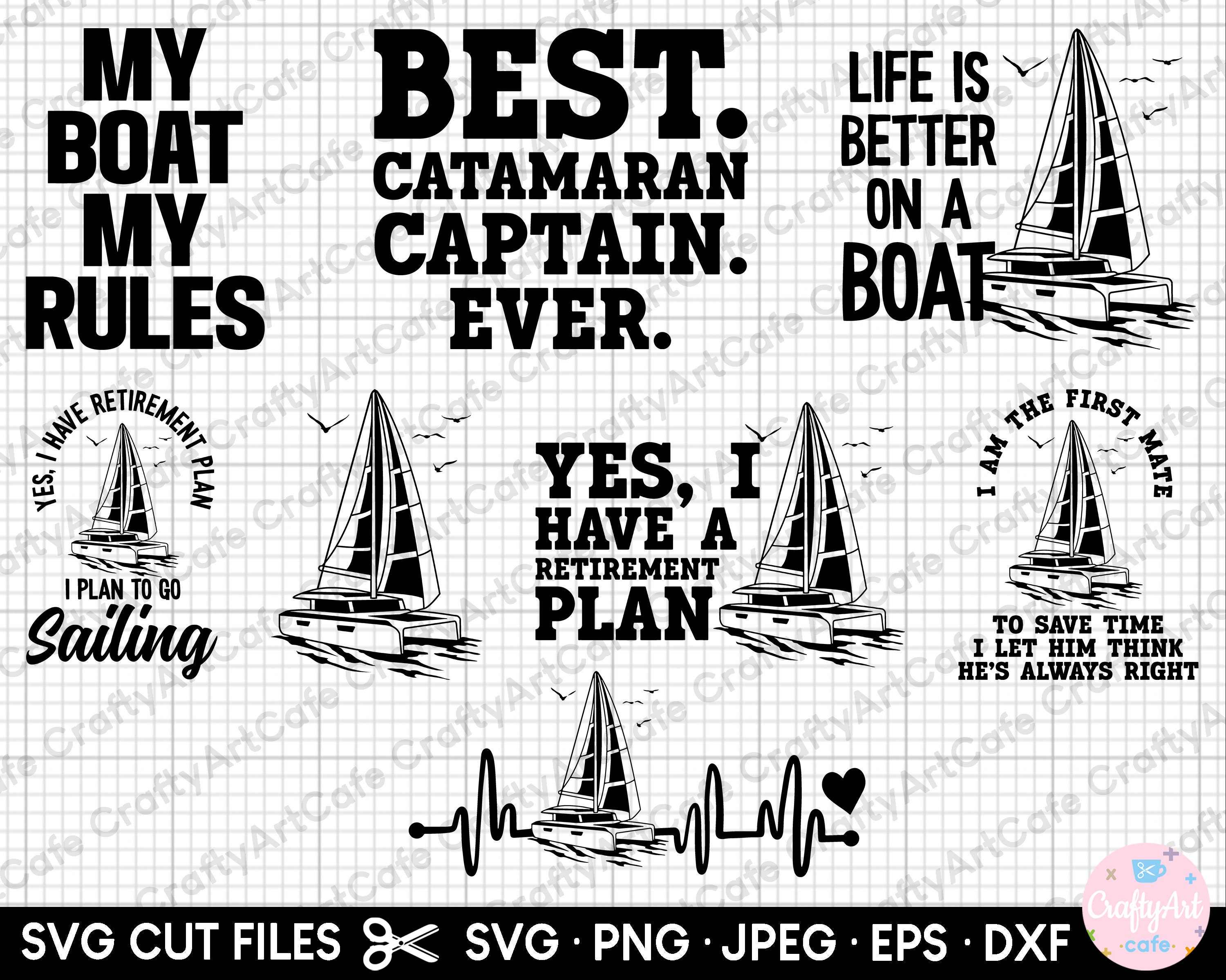 Catamaran Svg Bundle, Catamaran Png Bundle, Catamaran Svg Png Eps Dxf ...