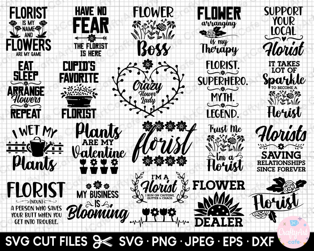 Florist Svg Bundle Cricut Free Commercial Use Florist Png Bundle ...