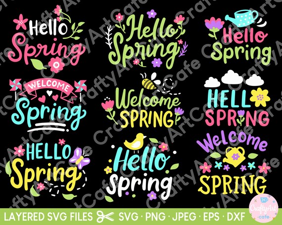 Spring Svg Bundle for Cricut Shirts Png Eps Dxf Hand Lettered | Etsy