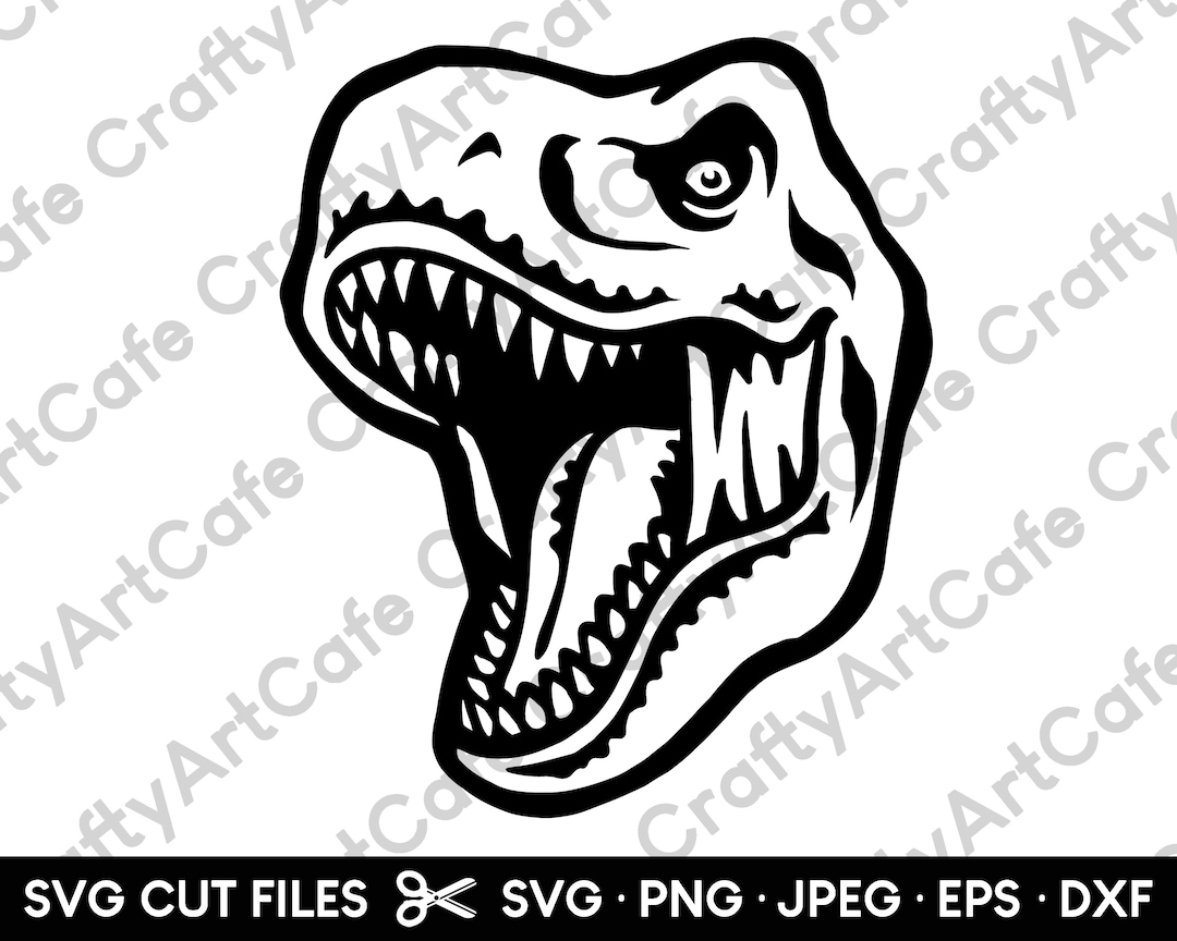 TREX HEAD Silhouette SVG Png Dxf Jpg Jpeg Cip Art - Etsy