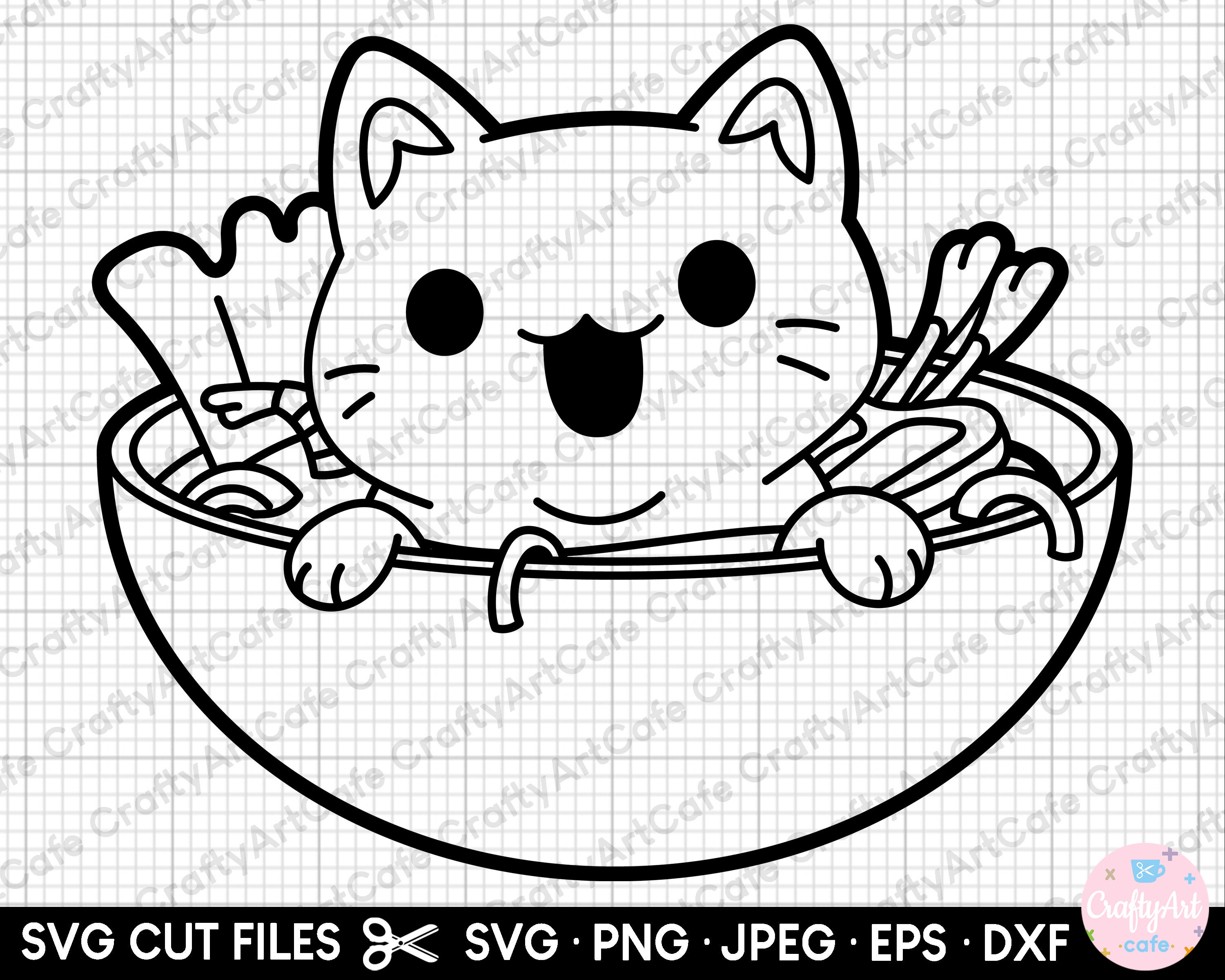 Ramen Cat Svg Kawaii Neko Svg Anime Cat Svg Png Commercial Use Cricut ...