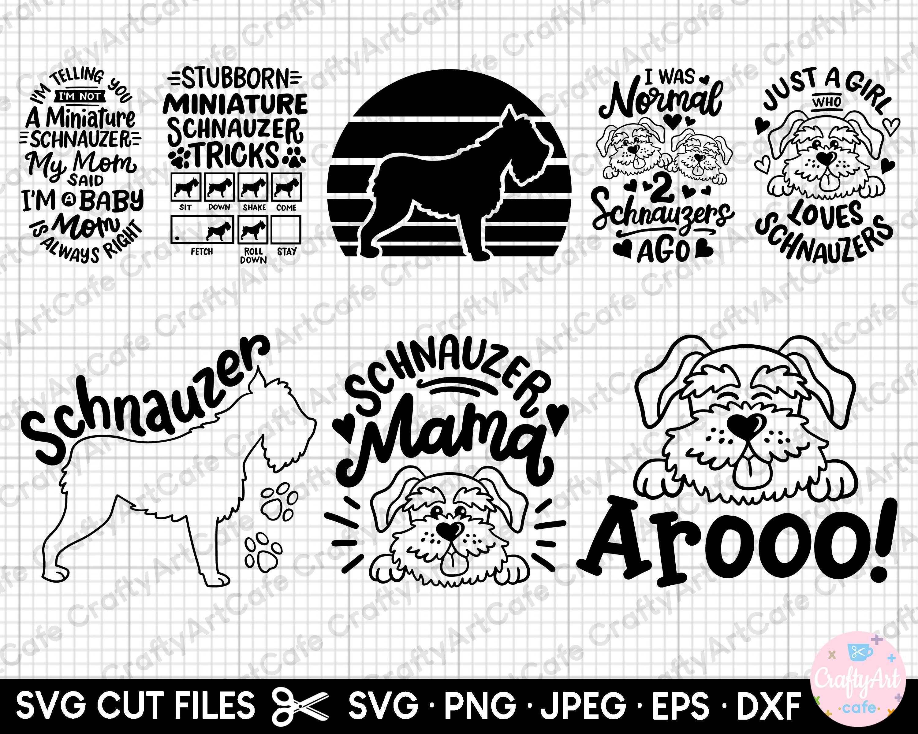 Schnauzer Svg Bundle Schnauzer Png Bundle Cricut Shirt Design Bundle ...