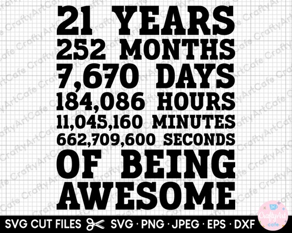 21st Birthday Svg 21 Years Old Svg 21st Birthday Png | Etsy